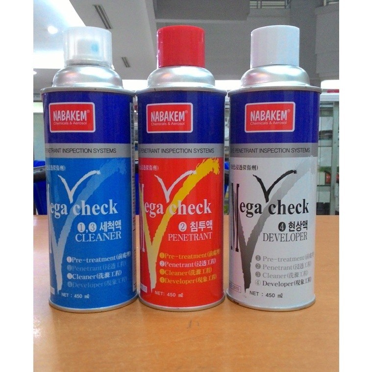 Jual Ready dye penetrant inspection ndt nabakem mega check,pendeteksi keretakan | Shopee Indonesia