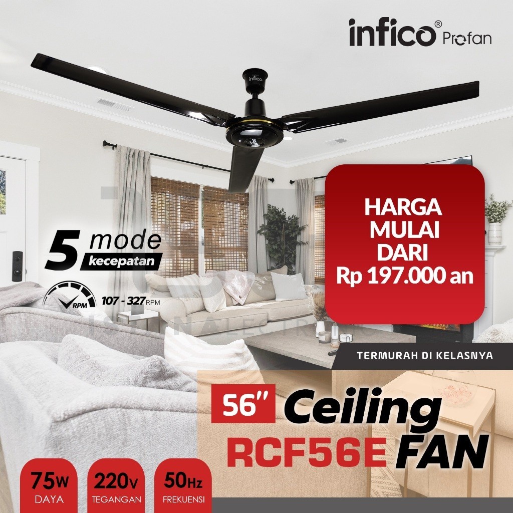 Jual Kipas Ceiling Besi Jumbo /Plafon Besar Fan Besi 3 Daun 56 Inch ...