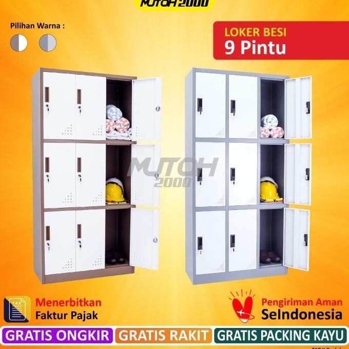 Jual Lemari Loker Locker Besi 9 Pintu Full Plat Terbaik | Shopee Indonesia