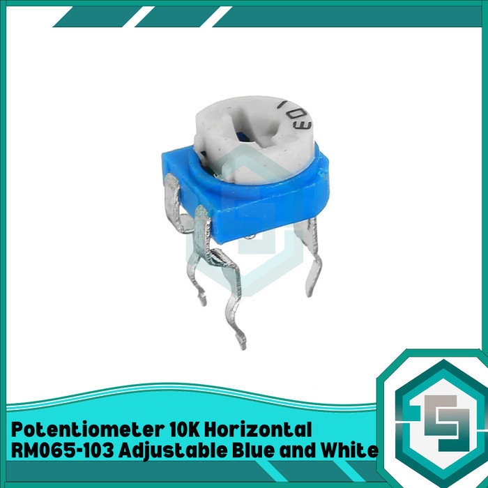 Jual POTENTIOMETER 10K HORIZONTAL RM065-103 ADJUSTABLE BLUE AND WHITE ...