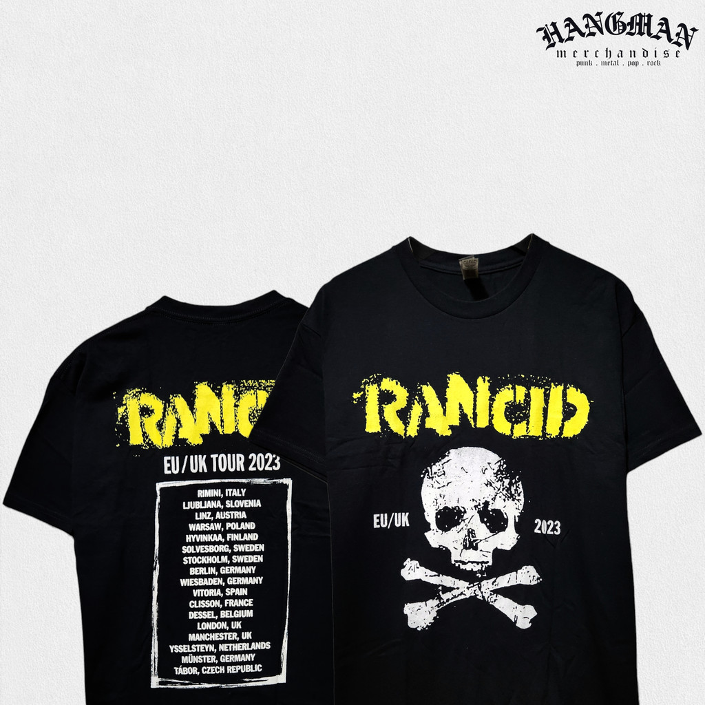Jual Official Rancid - Skull Crossbones Tour 2023 T-Shirt Kaos | Shopee ...