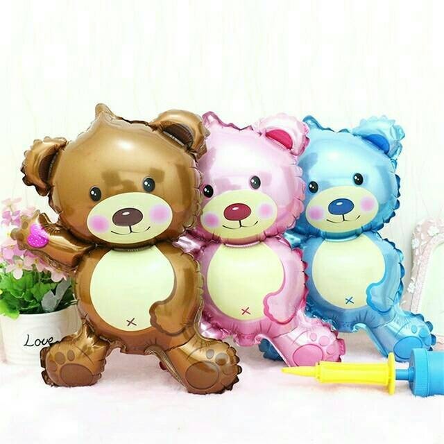 Jual balon foil karakter mini beruang baby shower new born bear ...