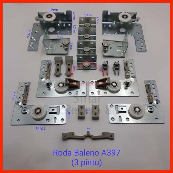Jual Jual!! Roda Rel Sliding Baleno A397 3 Pintu / Lemari Geser ...