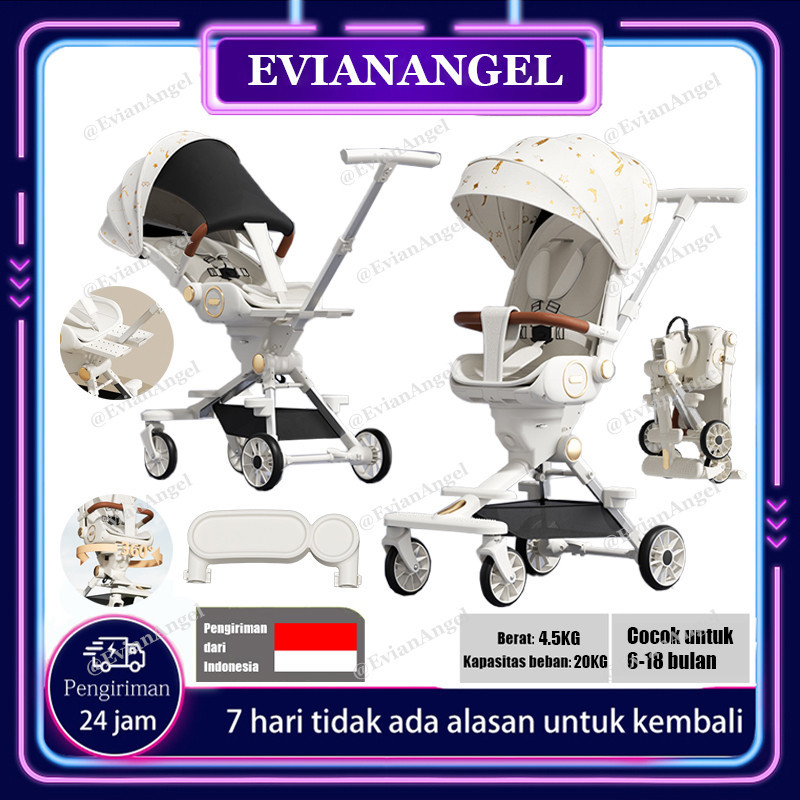 Jual Magic Stroller 180 Rotating Kids Stroller 2 road Foldable baby two ...