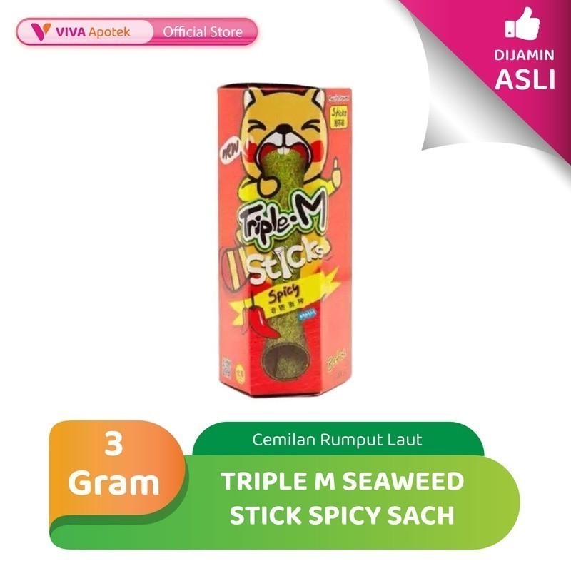 Jual Triple M Seaweed Stick Spicy Sach 3Gr | Shopee Indonesia