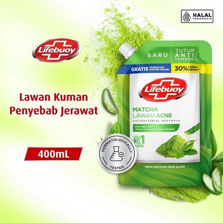 Jual Lifebuoy Body Wash Refill Matcha Green Tea 400ml | Shopee Indonesia