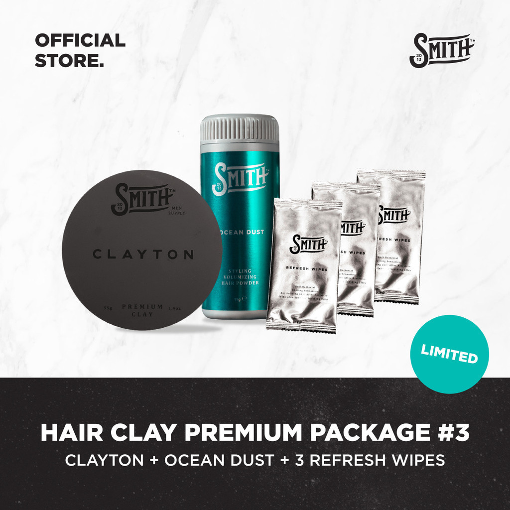 Jual SMITH - Clayton + Ocean Dust + Refresh Wipes 3 pcs | Shopee Indonesia