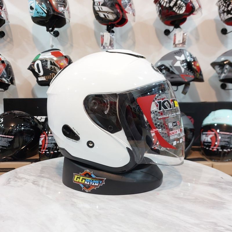 Jual Helm KYT Kyoto White Solid / KYT Kyoto Putih / Original | Shopee ...