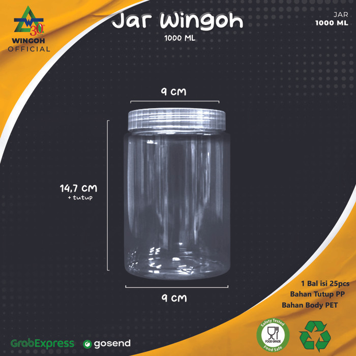 Jual Jar Pet 1000Ml - Tebal - Isi 25Pcs | Shopee Indonesia