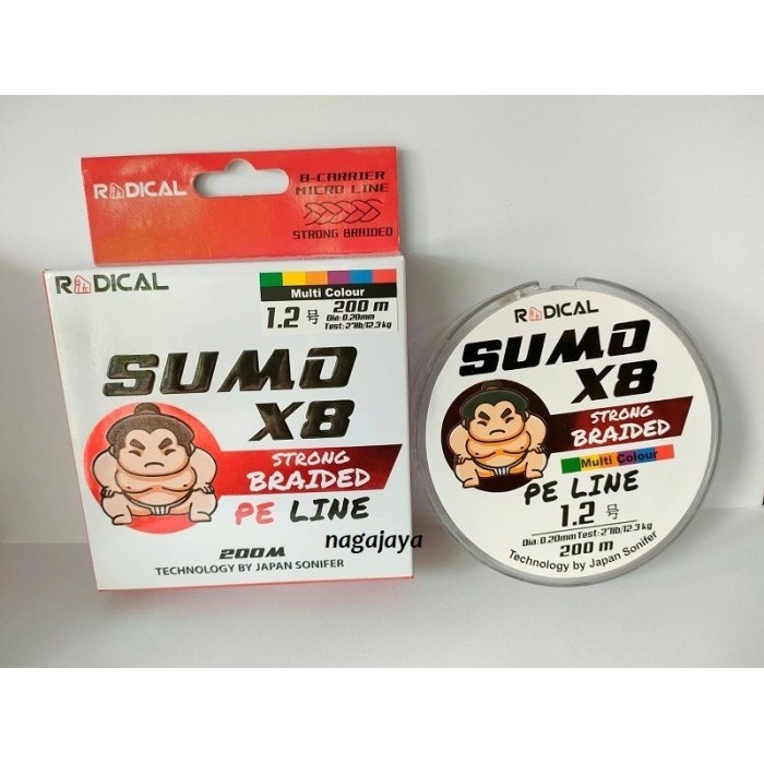 Jual Senar Pancing Braid Pe Line Radical Sumo X8 200M Multicolour Senar ...