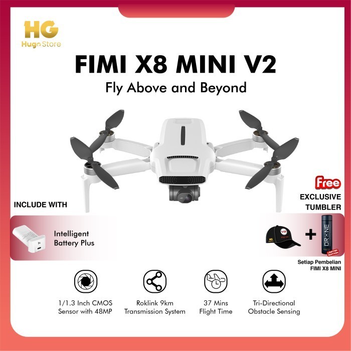 Jual FIMI X8 MINI V2 Drone GPS 9km 4K 3-axis Gimbal 37 Min Flight Time | Shopee Indonesia