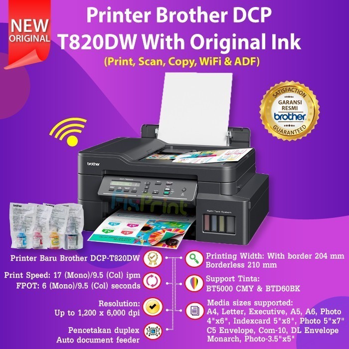 Jual Printer Brother Dcp-T820Dw Dcp T820 Duplex Wireless Print Scan ...