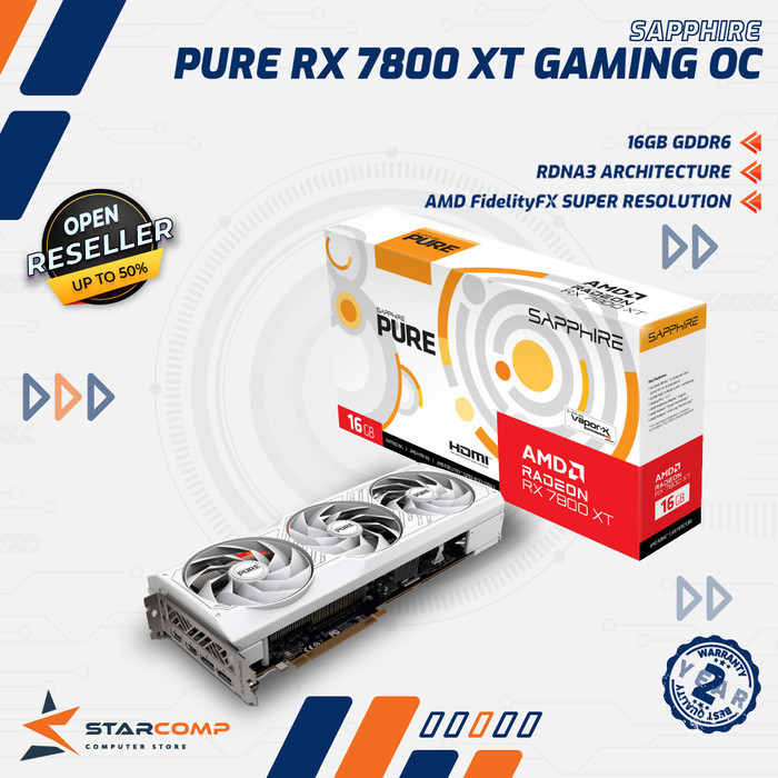 Jual Sapphire Pure Radeon Rx 7800 Xt Gaming Oc 16Gb Gddr6 Rdna 3 ...
