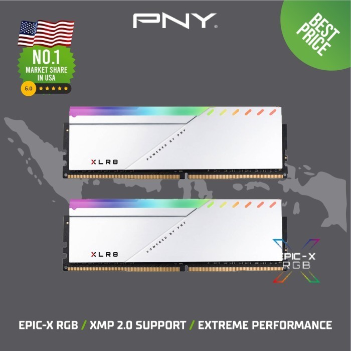 Jual Memory Ram Pny Longdimm 16Gb Kit ( 8Gb X2 ) 3600Mhz Rgb Silver Xlr8 | Shopee Indonesia