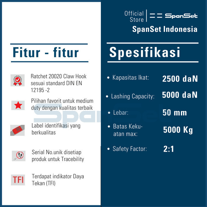 Jual Spanset Ratchet Tie Down Tali Pengikat Barang Cargo Lashing Claw 2 ...