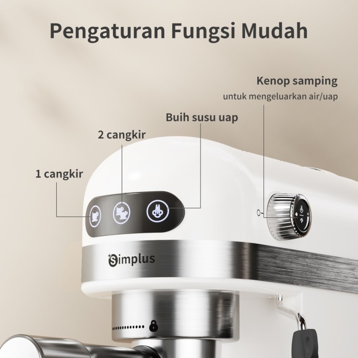 Jual Simplus Mesin Kopi Espresso Coffee Maker Rumah Tangga 20 Bar | Shopee Indonesia