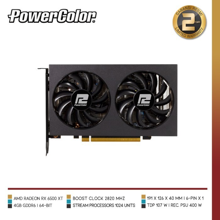 Jual Powercolor Fighter Amd Radeon Rx 6500 Xt 4Gb Gddr6 Termurah ...