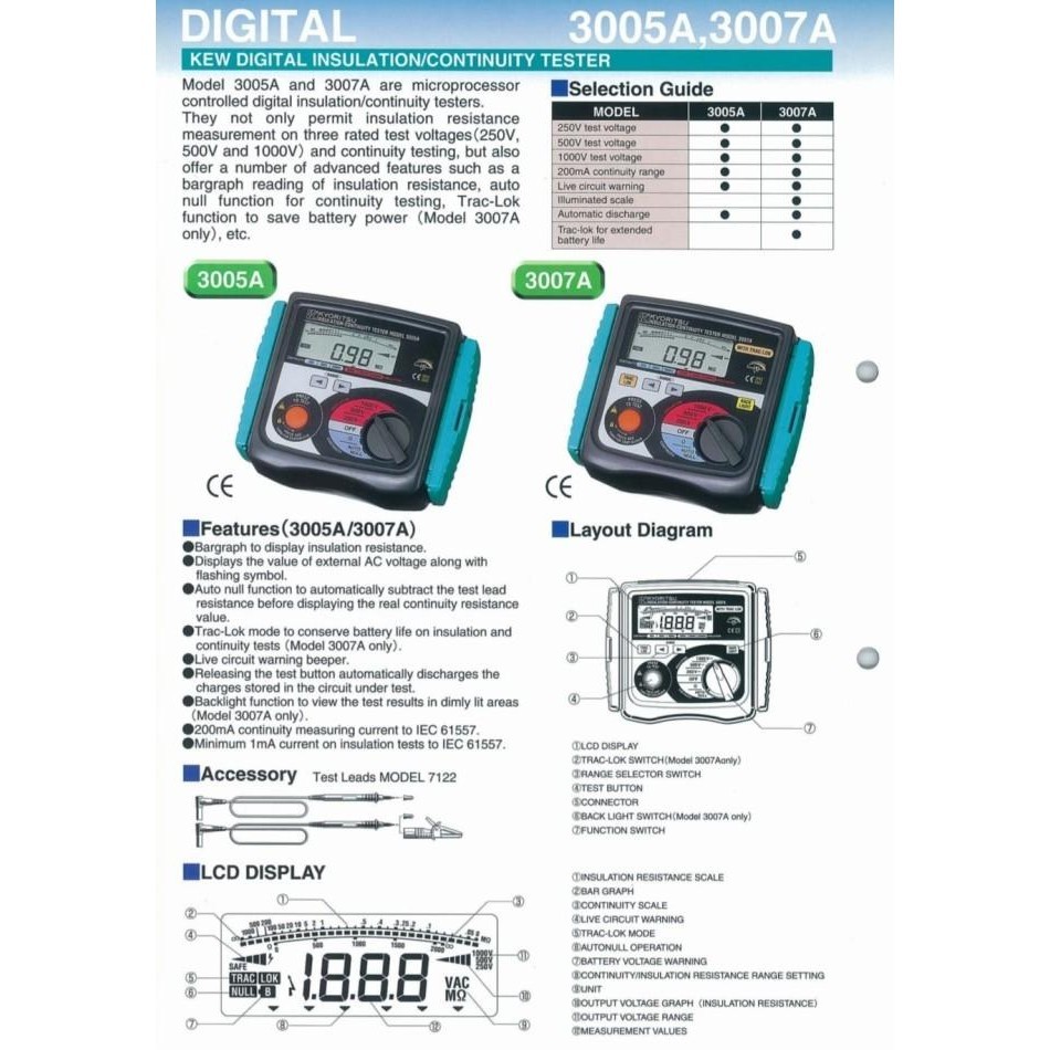 Jual Kyoritsu Kew 3005A Digital Insulation/Continuity Tester | Shopee ...