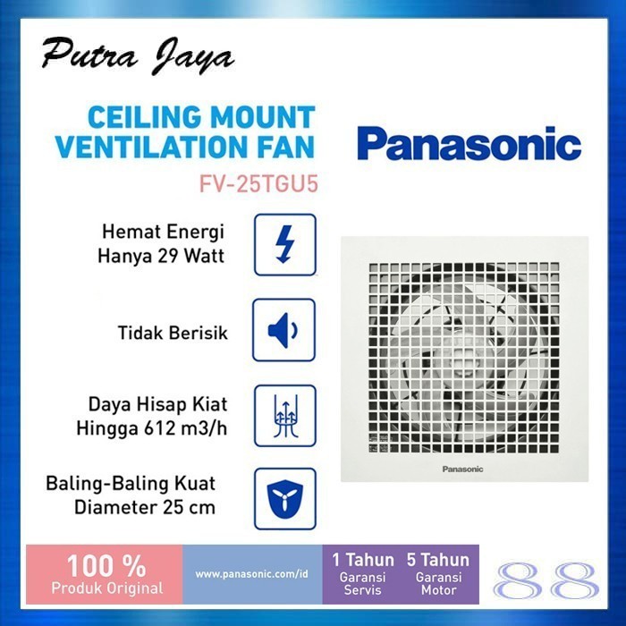 Jual Exhaust Fan Plafon / Ceiling Panasonic Fv-25Tgu / 25Tgu / Fv25Tgu ...