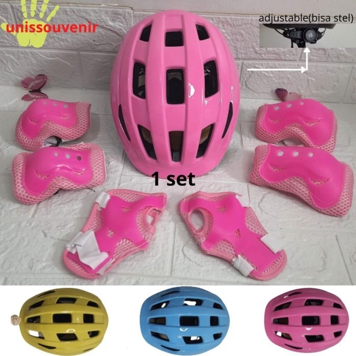 Jual Helm Sepeda Anak / Helm Sepatu Roda Adjustable Lengkap Pelindung ...