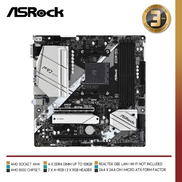 Jual Motherboard Asrock - B550M Pro4 Ryzen Am4 Micro Atx Form Factor ...