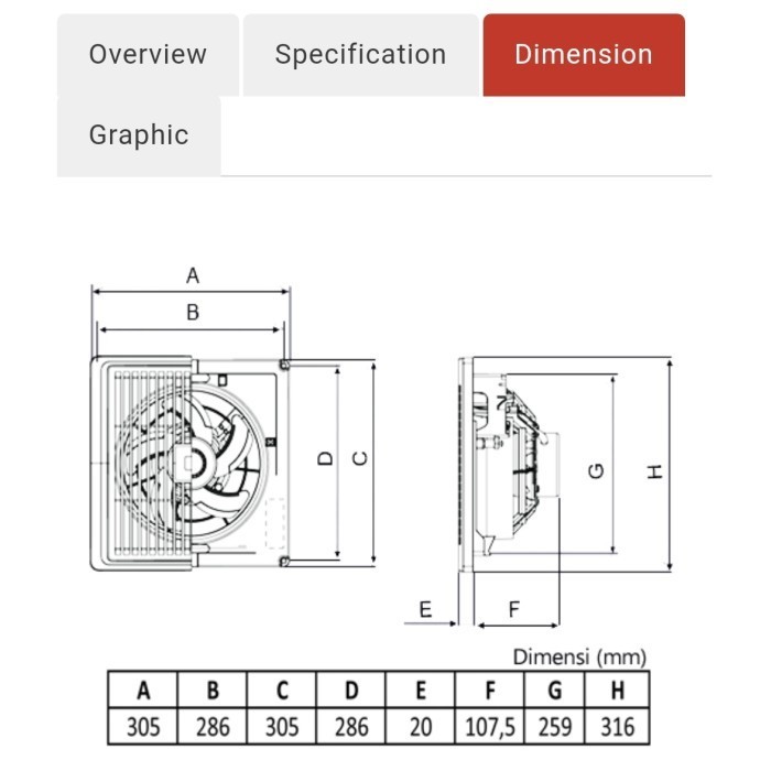 Jual Ceiling Exhaust Fan Kdk 20Tgq2 Kipas Plafon Kdk 20 Tgq2 8Inch ...