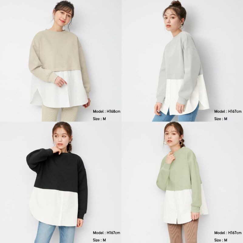 Jual GU DOUBLe FACE MIXED PULL0V3R (kancing depan) | Shopee Indonesia