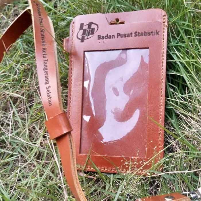 Jual BARANG TERLARIS Name Tag Id Card Kulit Asli Logo BPS - Badan Pusat ...