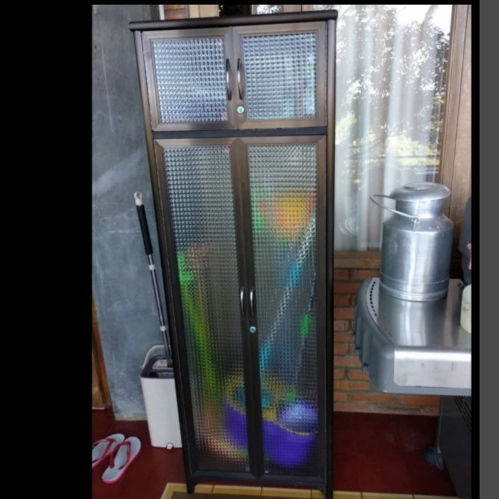 Jual LEMARI RAK SAPU ALUMINIUM 54X38X173CM ALAT KEBERSIHAN GAGANG PEL ...