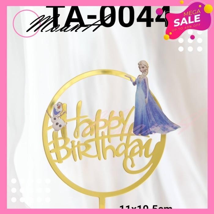 Jual PRODUK PILIHAN CAKE TOPPER AKRILIK TULISAN HAPPY BIRTHDAY ELSA ...