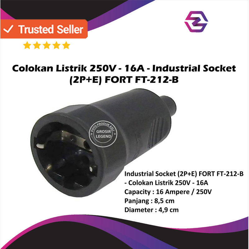 Jual Colokan Listrik 250V - 16A - Industrial Socket (2P+E) FORT FT-212 ...