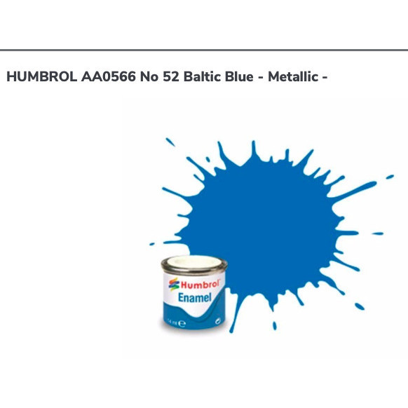 Jual HUMBROL No. 52 Baltic Blue Metallic - 14ml Enamel Paint | Shopee ...