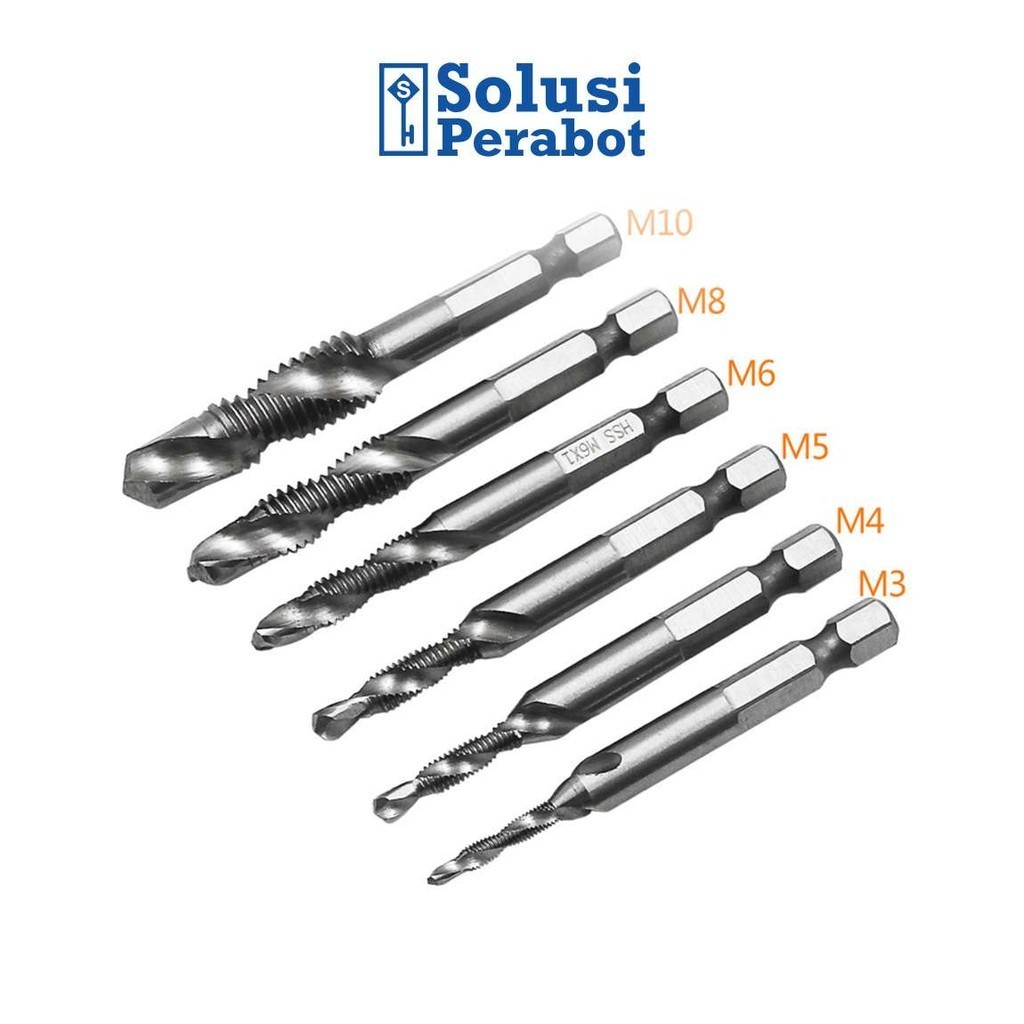Jual Mata Bor Pembuat Ulir Drat 6 in 1 SP / Drill Tap Bit Countersink ...