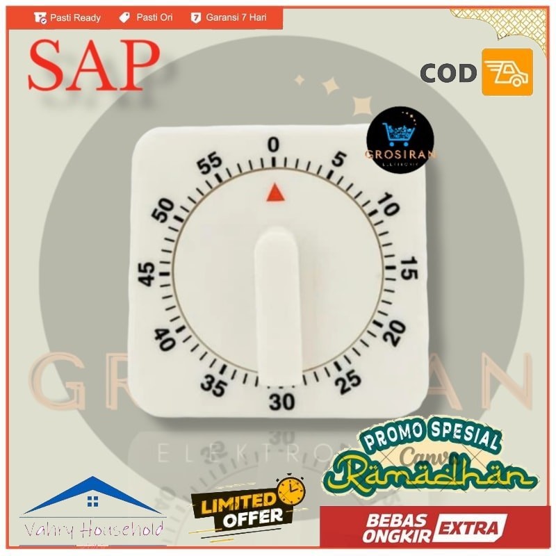 Jual SAP Timer KOTAK Manual Putih Mechanical Countdown Alat Ukur Waktu ...