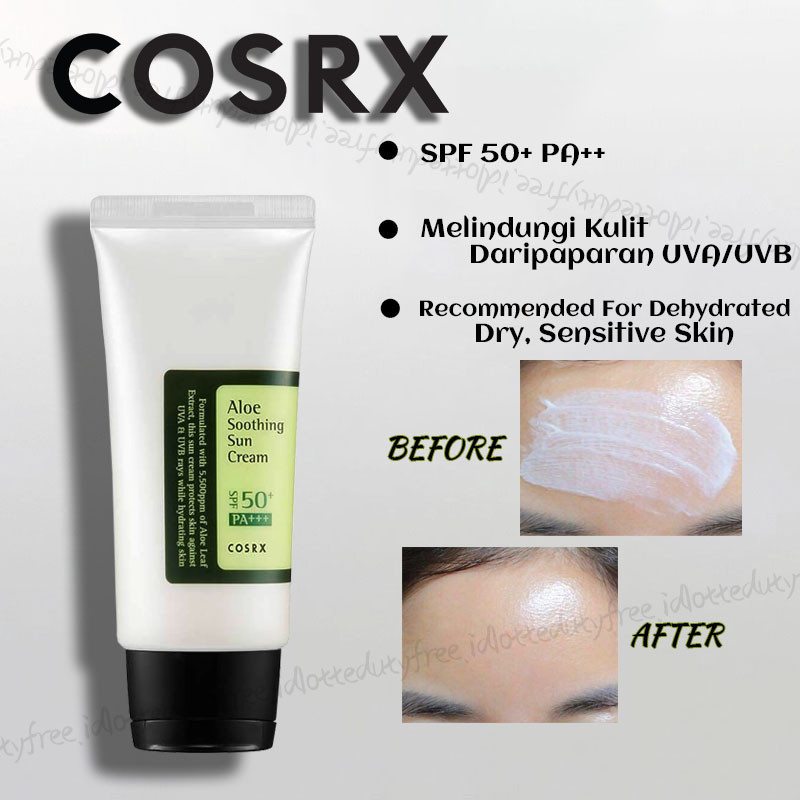 Jual COSRX Sunscreen Aloe Soothing Sun Cream 50ml SPF 50+ PA+++ Tabir ...