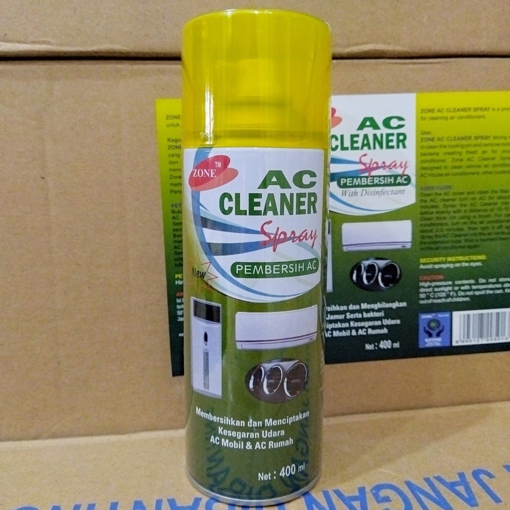 Jual PEMBERSIH AC MOBIL AC RUANGAN DISINFECTANT ZONE AC CLEANER 400 ML ...