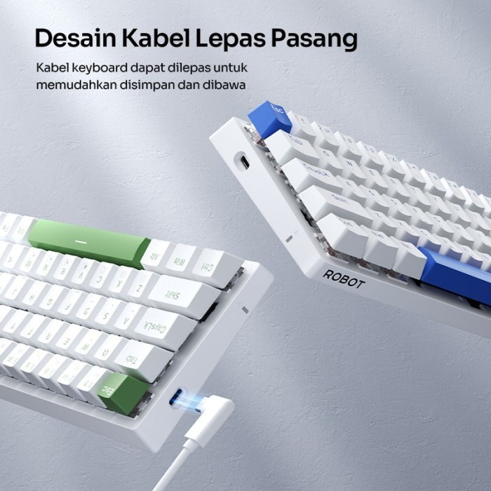 Jual Robot Workmate Iv Mechanical Wired Keyboard Gaming 63 Keys Pbt ...