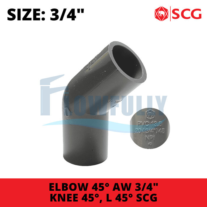 Jual ELBOW 45 DERAJAT AW 3/4" SCG PVC TEBAL TS KNEE L KENI 45 0.75 INCH DIM | Shopee Indonesia