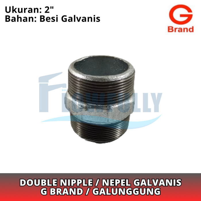 Jual DOUBLE NIPPLE BESI GALVANIS 2 INCH G BRAND DOUBLE DRAT NEPEL 2 DIM | Shopee Indonesia