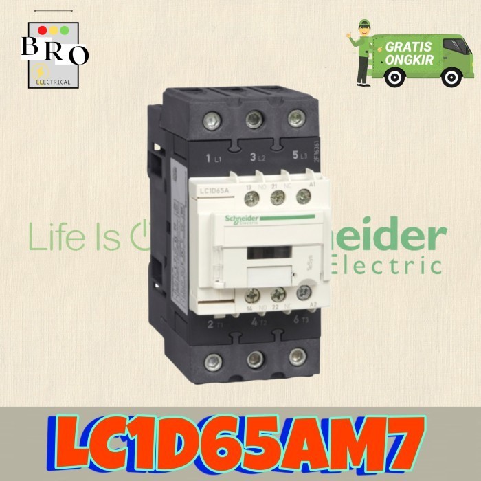 Jual Schneider Kontaktor LC1D65A / Contactor LC1D65AM7 220V 65A LC1D65 ...