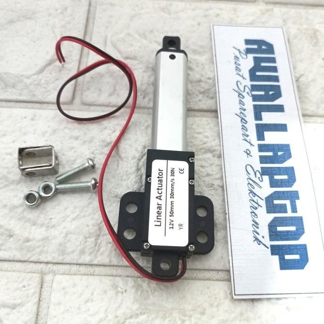 Jual mini actuator 12v 50mm 30n 30mm/s YR 5cm aktuator mini linear ...