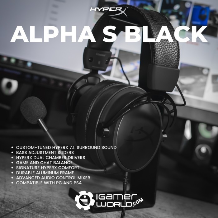 Jual Best Seller Hyperx Cloud Alpha S Black Blackout Version Gaming Headset | Shopee Indonesia