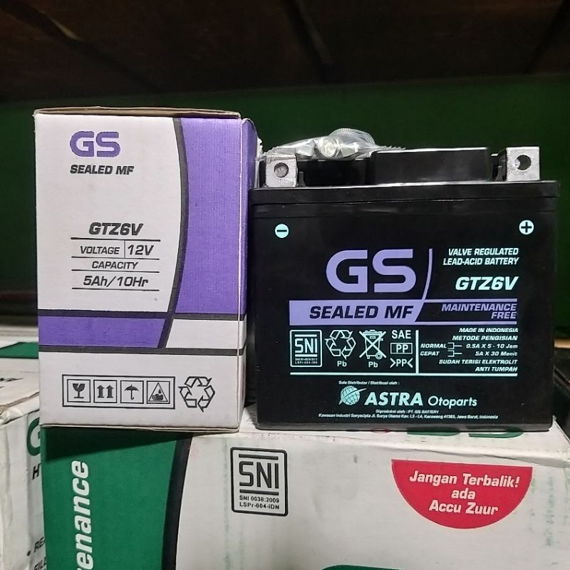 Jual Aki Motor GS ASTRA Sonic 150 GTZ6V GS ASTRA OTOPARTS 100%original ...