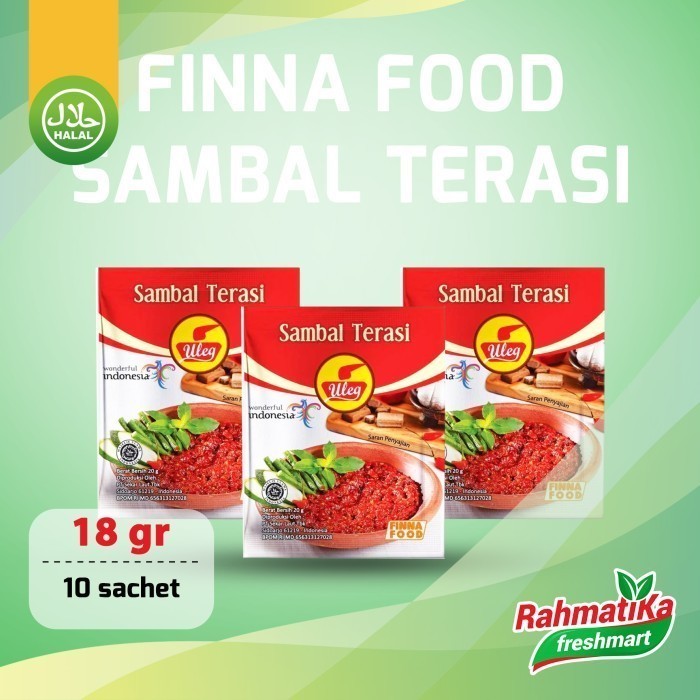 Jual Finna Food Uleg Sambal Terasi (18 gr x 10 sachet) | Shopee Indonesia
