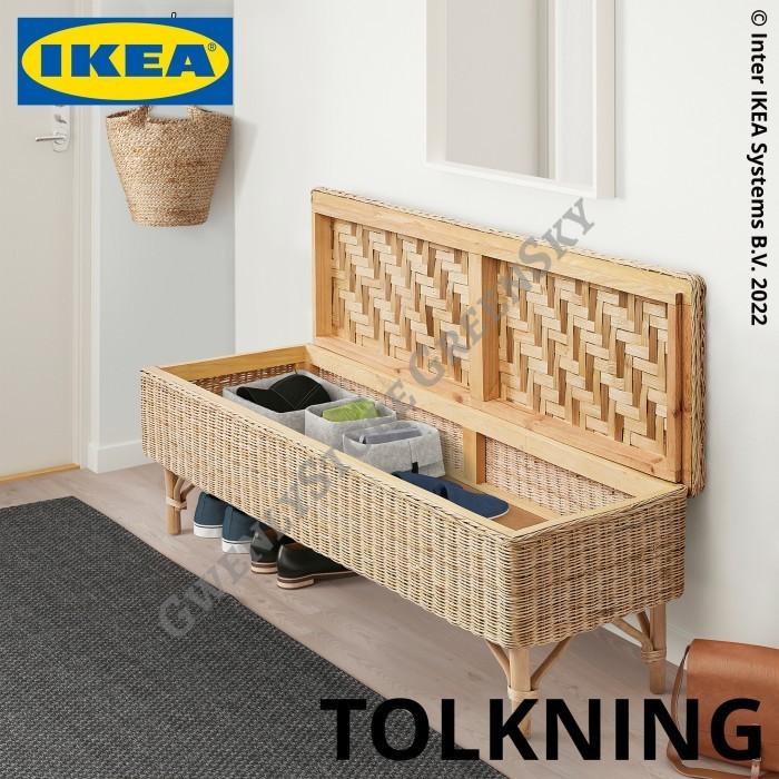 Jual Bangku tempat penyimpanan serbaguna anyaman bambu rotan storage ...