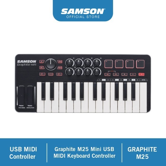 Jual Samson Graphite M25 Mini USB MIDI Keyboard Controller | Shopee ...