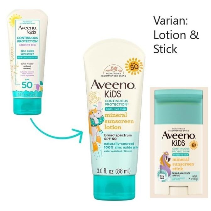 Jual Aveeno Kids Continuous Protection Zinc Oxide Mineral Sunscreen ...