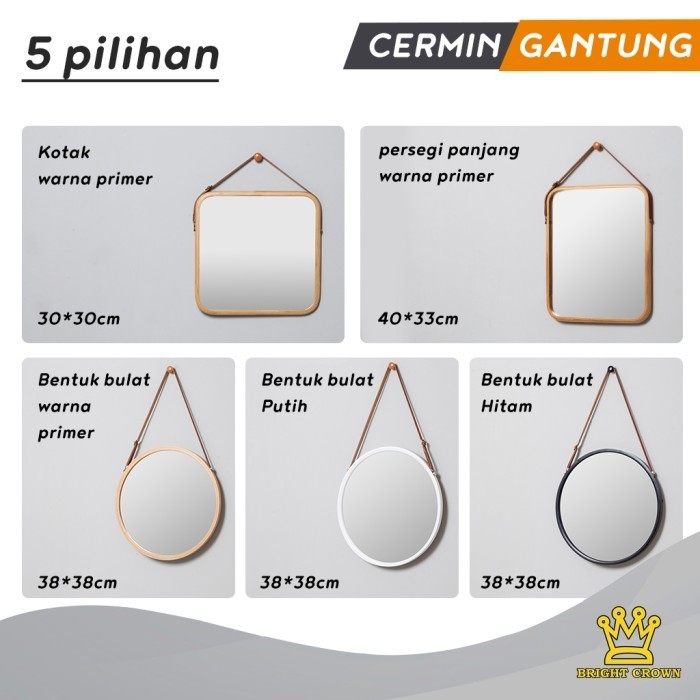 Jual Brht Crown Cermin Dinding Gantung Hiasan Dinding Frame Bambu Tali ...