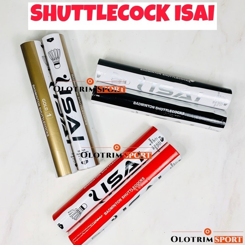 Jual SHUTTLECOCK ISAI GOLD BLACK RED BLUE Cock Kok Bola Bulu Tangkis ...
