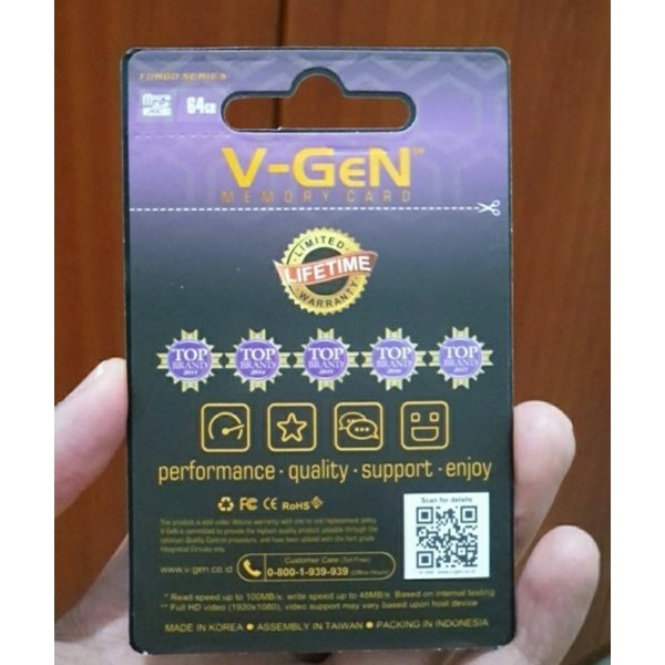 Jual Kartu Memori Vgen 64Gb Class 10 Turbo Series Memory Card 64Gb ...
